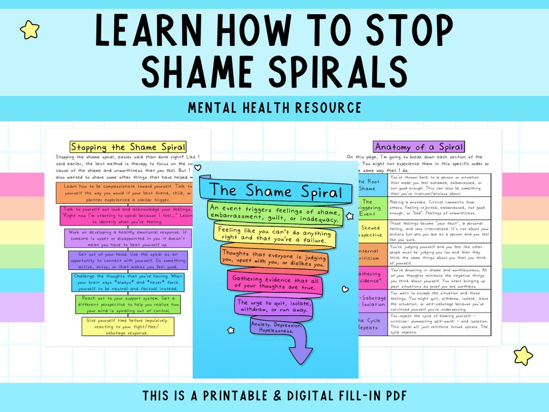 Shame Spirals Spiraling Guilt Self-worth Emotional Healing Therapist ...