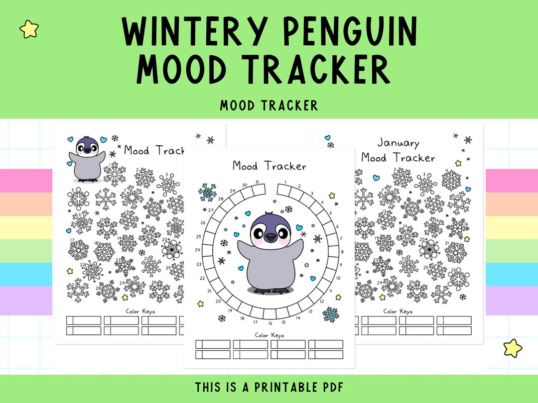 Penguin Mood Tracker Printable PDF - Etsy