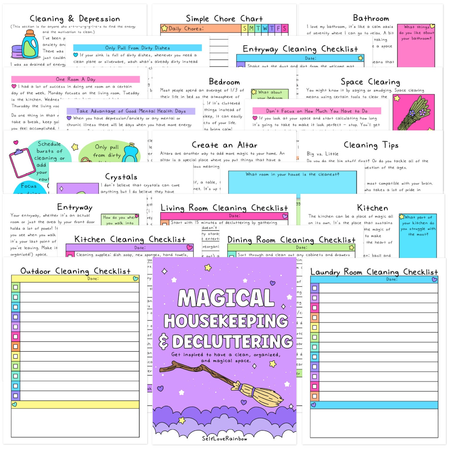 Magical Housekeeping & Decluttering Planner: Witchy Cleaning Checklist ...