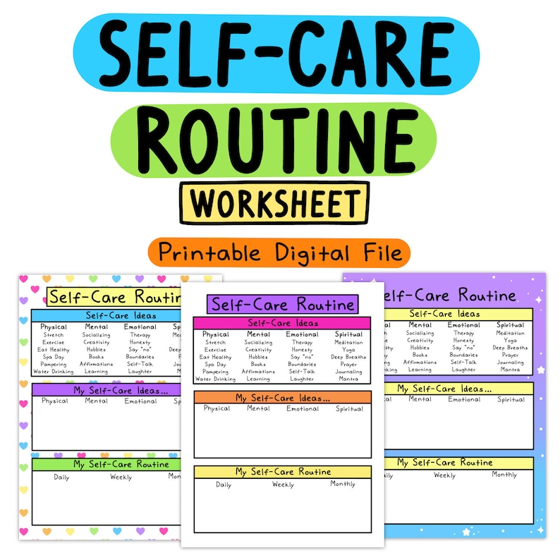 self-care-routine-worksheet-printable-self-love-love-etsy