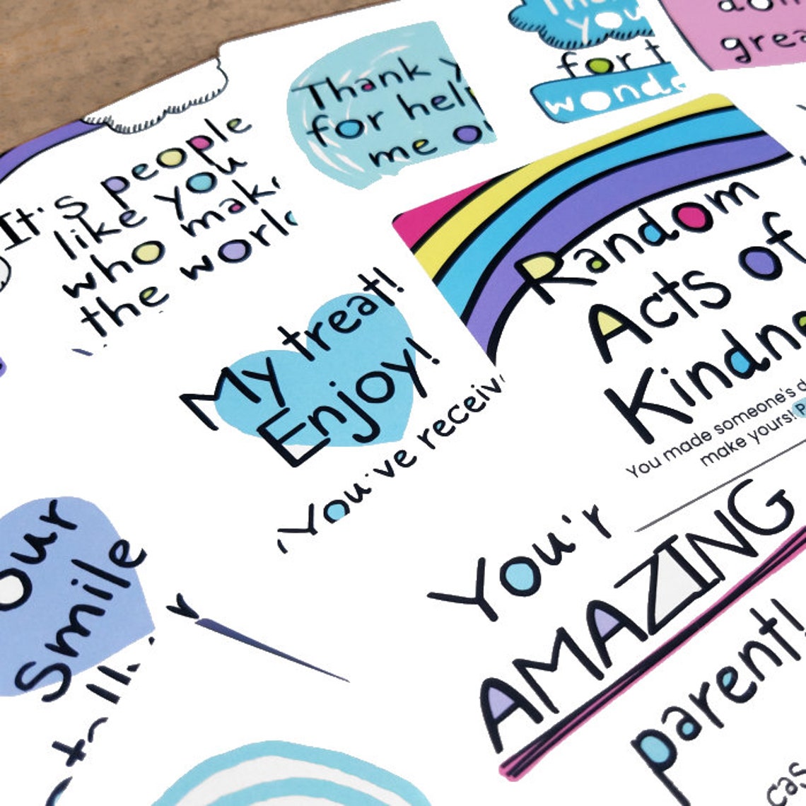 Printable Random Acts of Kindness Cards RAOK Pay It | Etsy