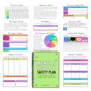 Mental Health Crisis Safety Plan: Self-care Worksheets (PDF) - Etsy