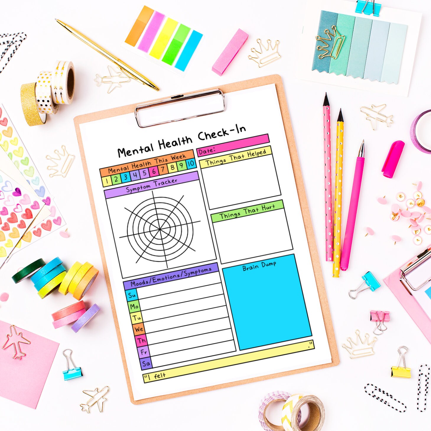 Weekly Mental Health Check-in Mood Tracker Symptom Tracker - Etsy