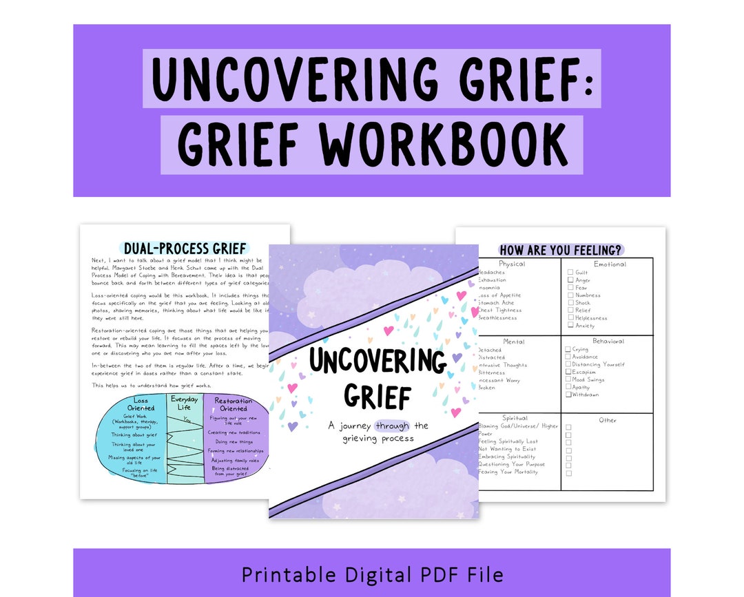 Uncovering Grief Grief Workbook Remembrance Loss Loved One Journal Self ...
