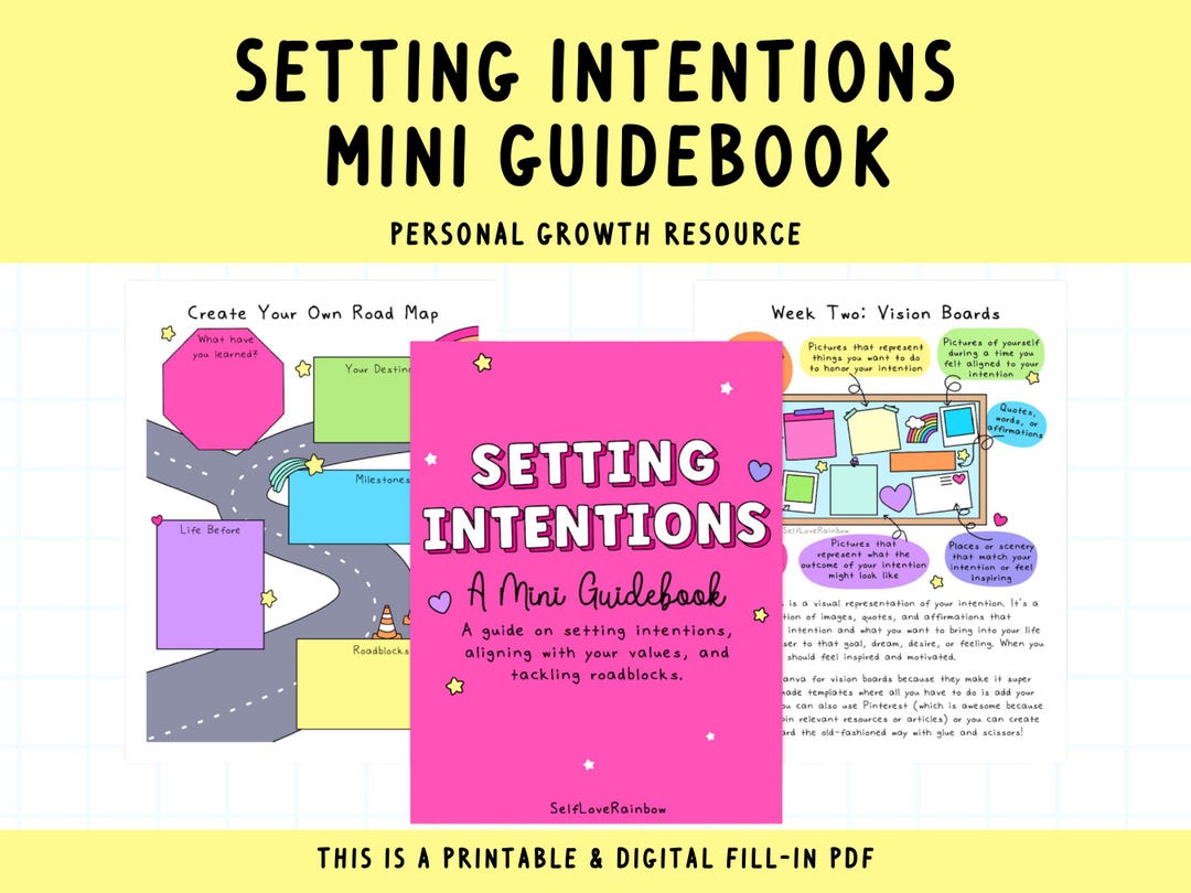 Setting Intentions Guidebook | Printable | Affirmations | Goal Setting ...