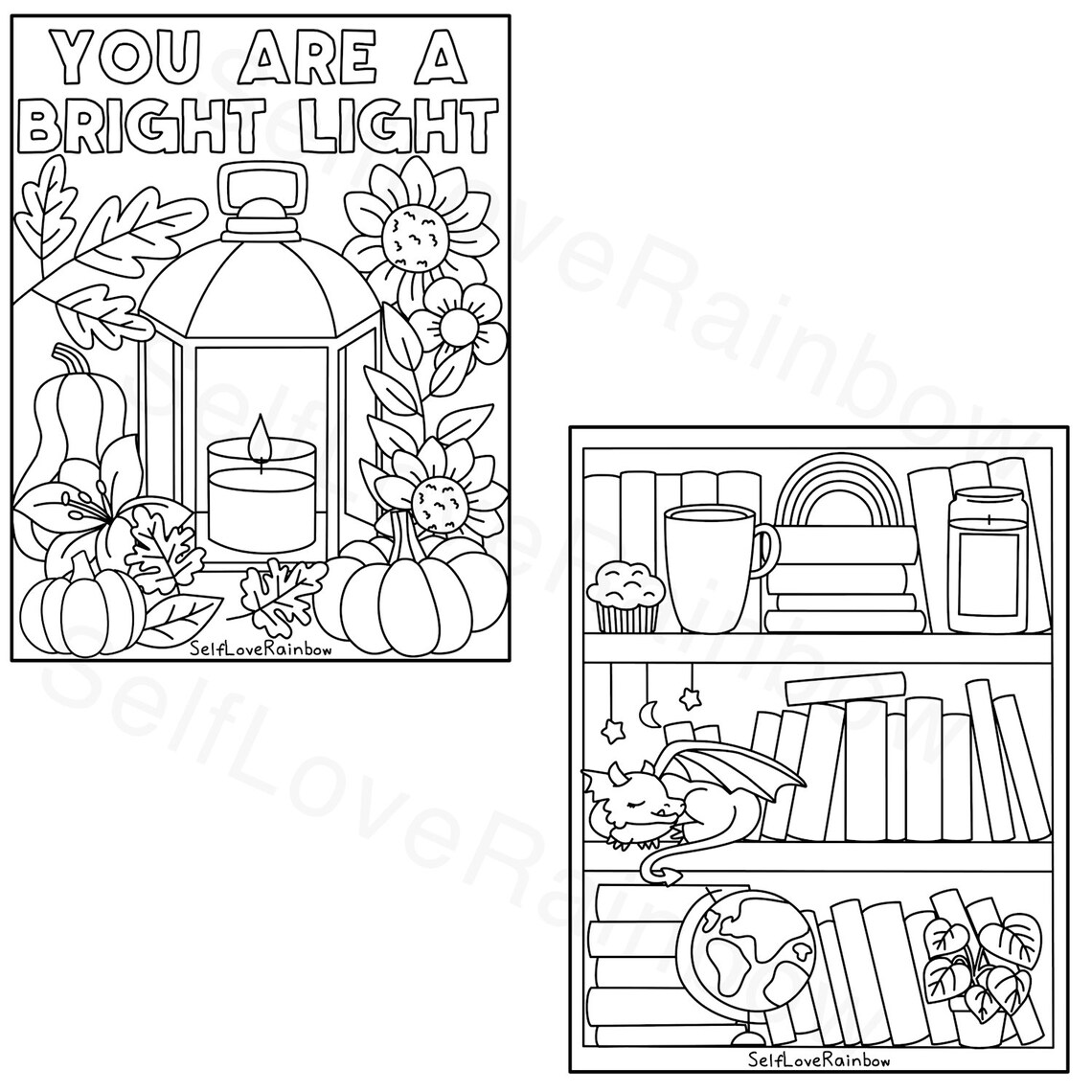 Cozy hygge Coloring Pages Printable Hand Drawn Fall - Etsy