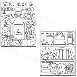 Cozy (hygge) Coloring Pages | Printable | Hand Drawn | Fall Themed L ...