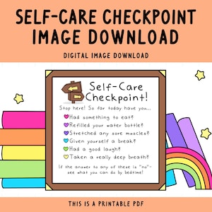 Self-care Checkpoint Art: Colorful Classroom Poster (digital Download ...