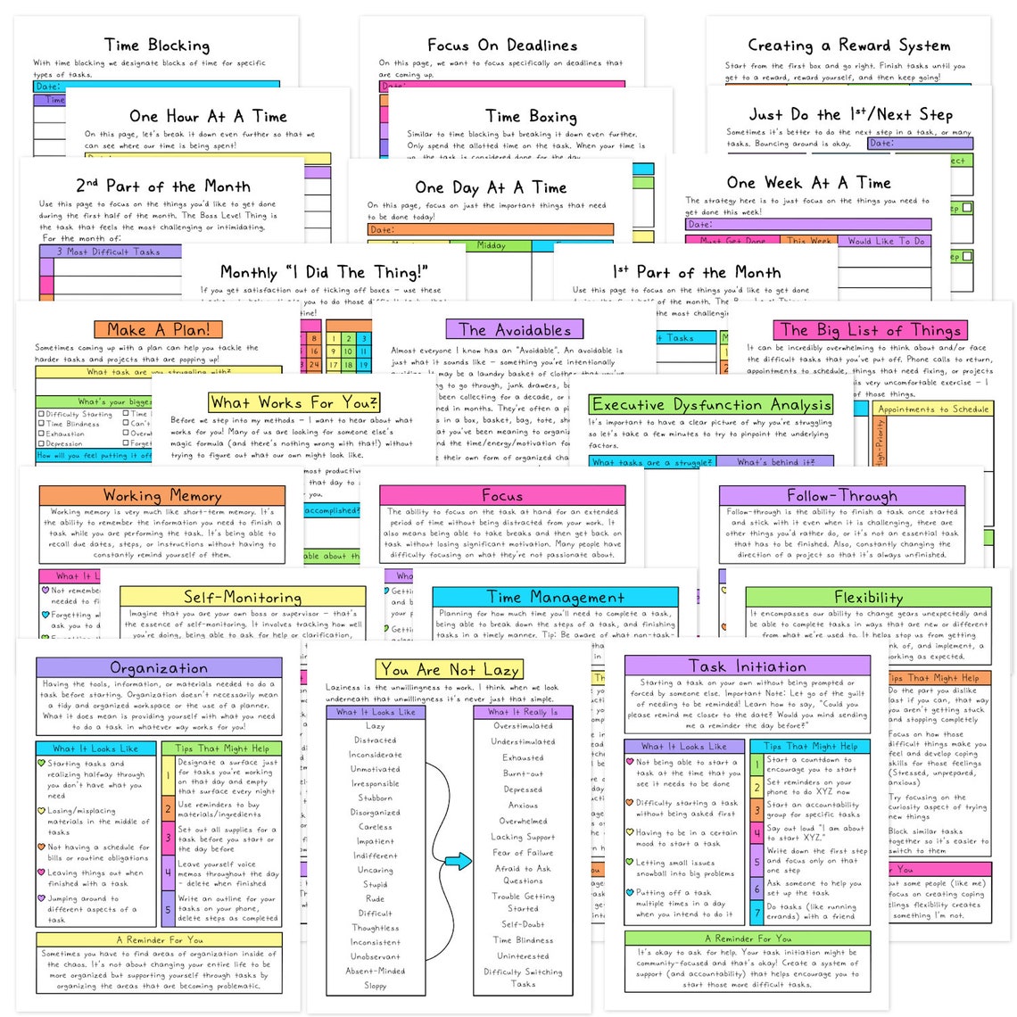 Executive Dysfunction Workbook Anxiety ADHD Organization - Etsy