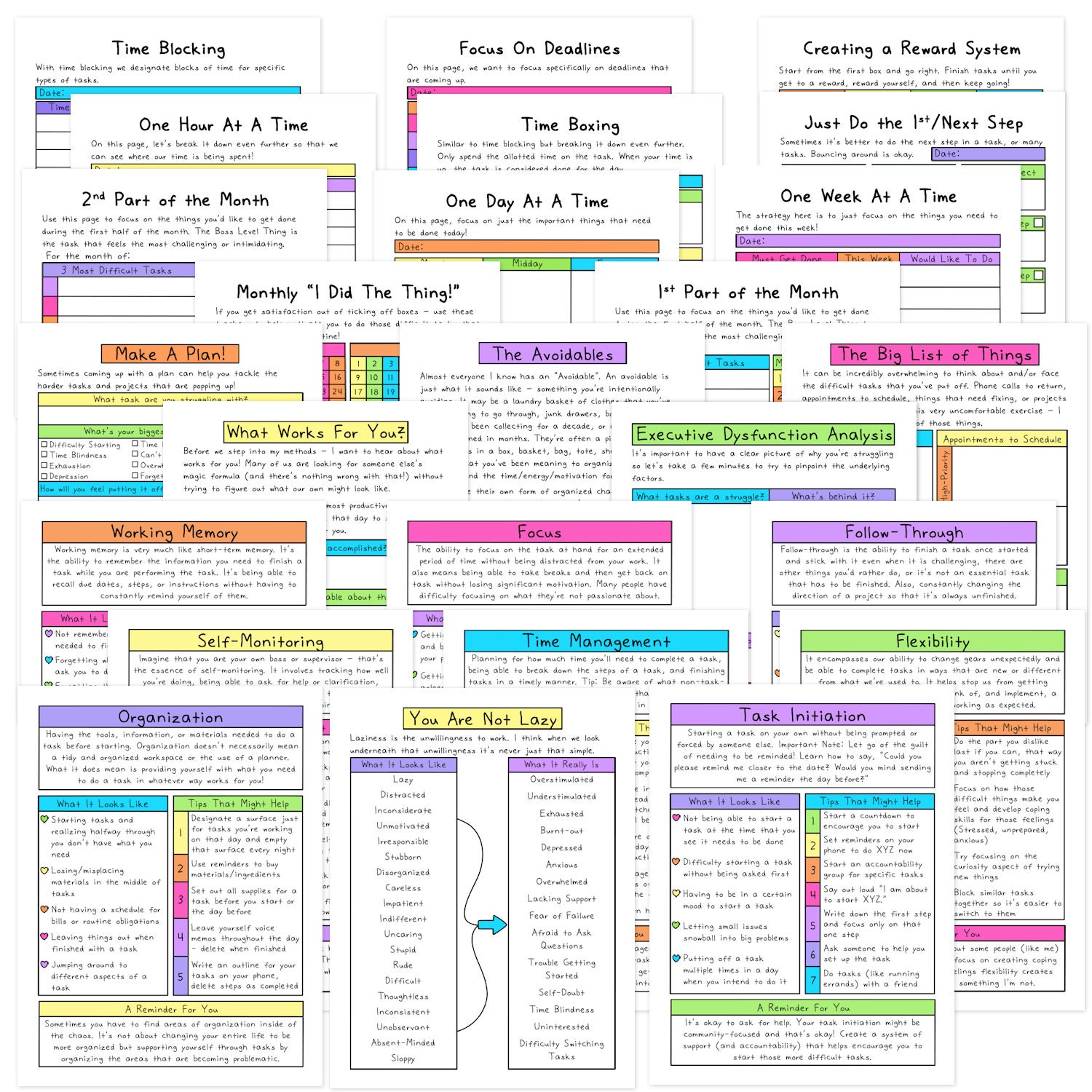 Executive Dysfunction Workbook Anxiety ADHD Organization - Etsy