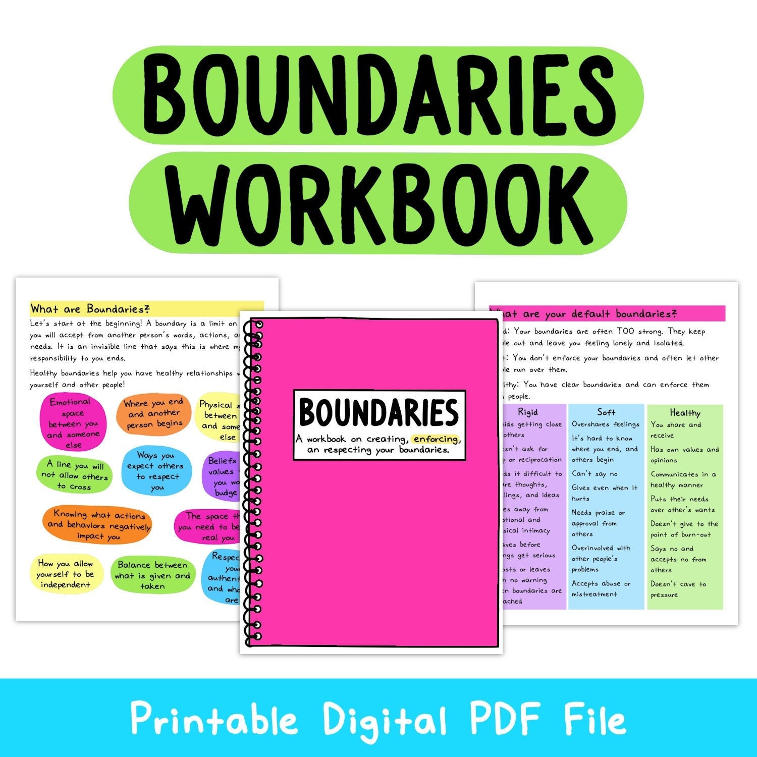 The Boundaries Workbook Personal Growth Printable - Etsy