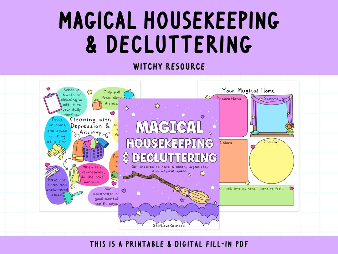 Magical Housekeeping & Decluttering Planner: Witchy Cleaning Checklist ...