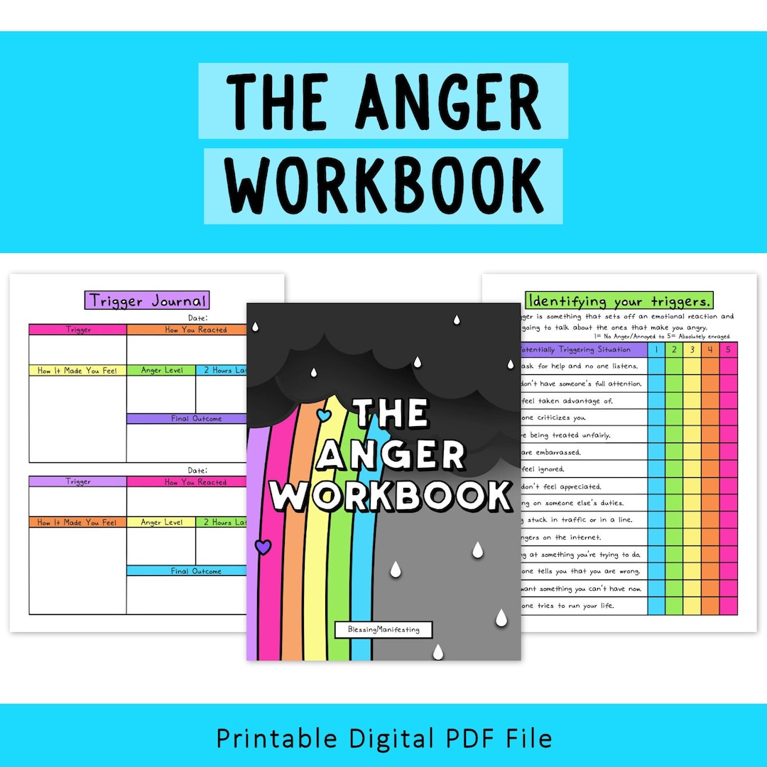 The Anger Workbook Mental Health Worksheets Self-help Anger Management ...