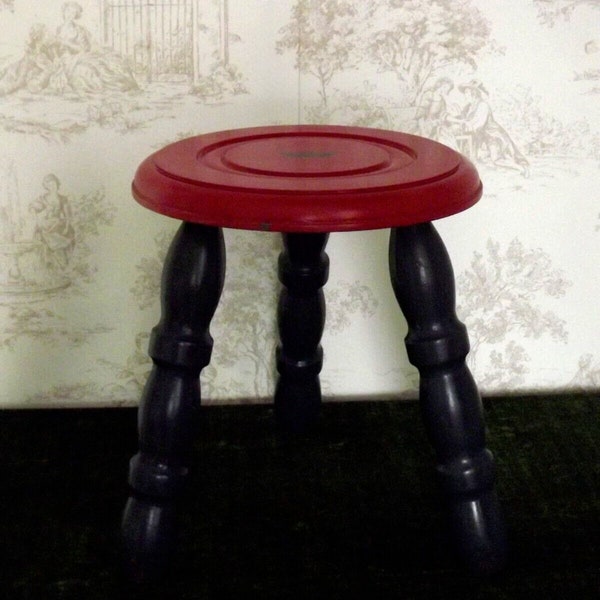 French Blue Wood Stool - Etsy