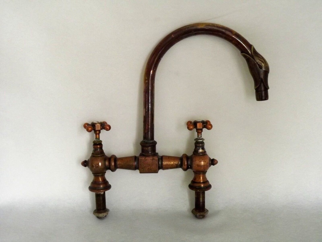 Rare French Vintage Swan Head Bath Mixer Tap Porcelain Insert Chaud ...