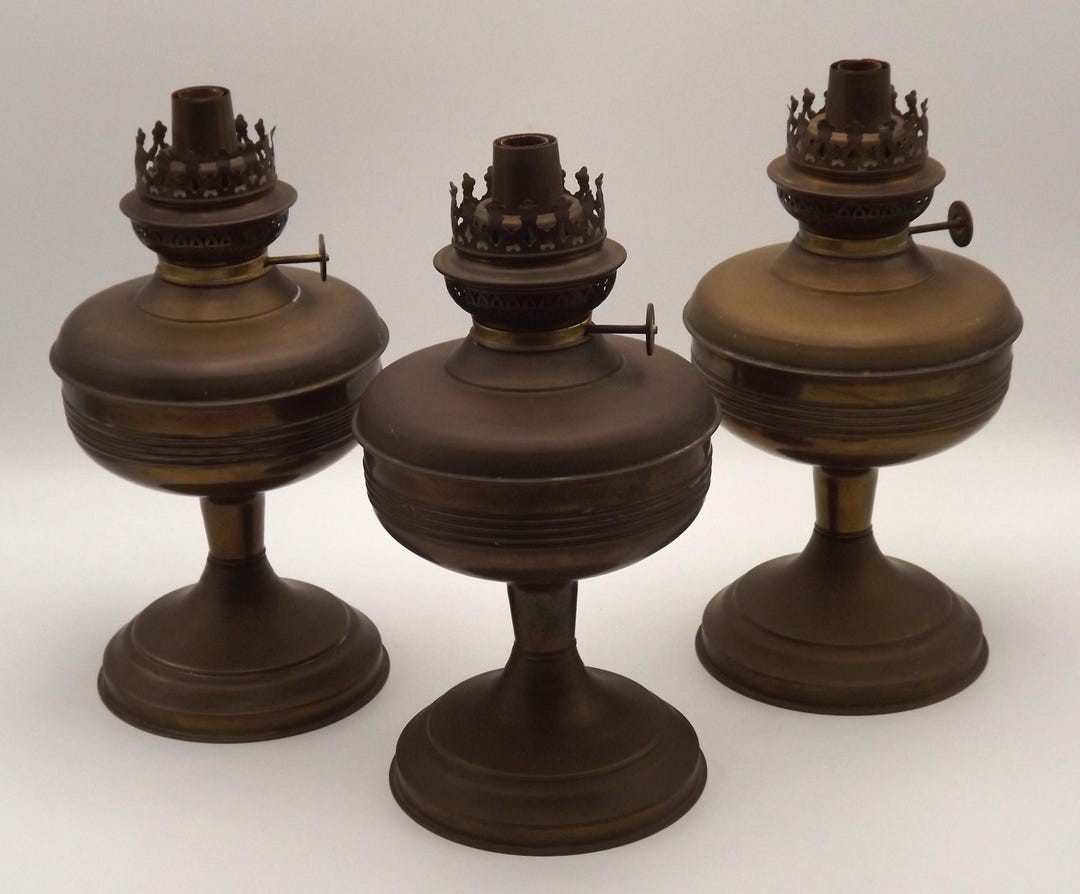 Vintage French Brass Oil Lantern Bases Set of 3 for Restoration/spare ...