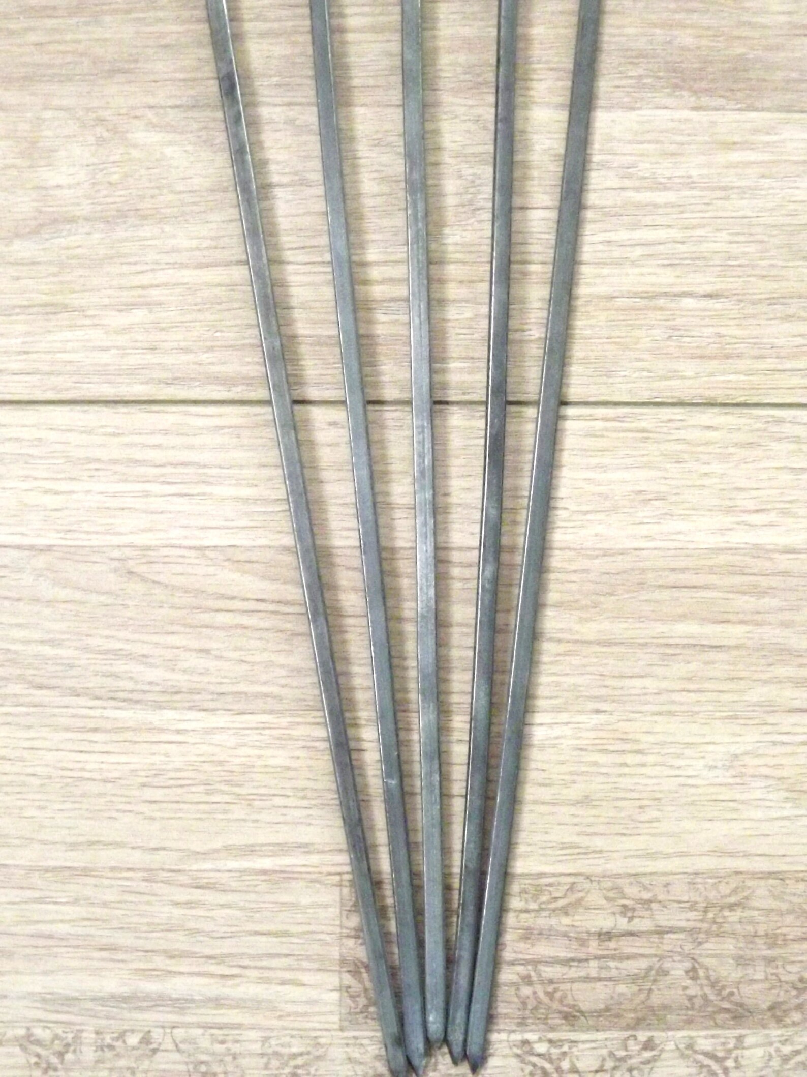 Set of 5 Unusual Assorted Decorative Brass and Inox Kebab Skewers ...