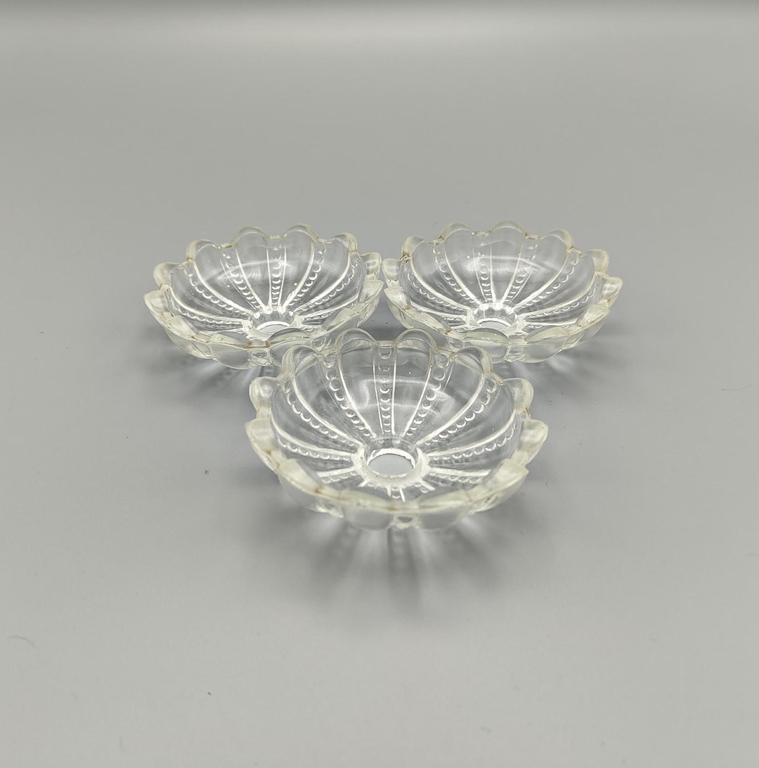 Set of 3 French Vintage Cut Glass Crystal Bobeches - French Vintage ...
