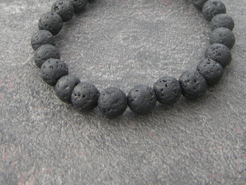 Lava Bracelet, Black Lava, Natural Stone Bracelet, Lava Bracelet ...
