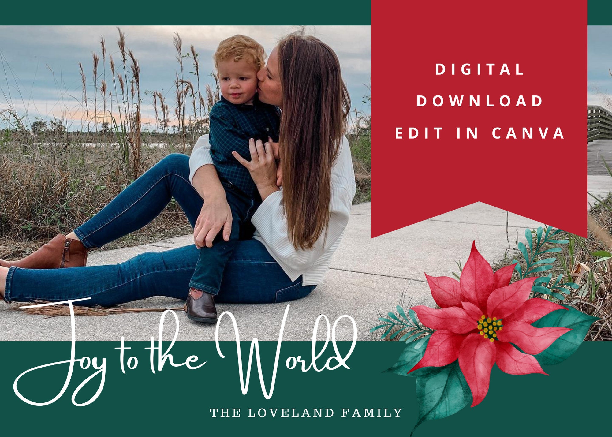 Editable Joy to the World Card - CANVA - Digital Download - Print ...