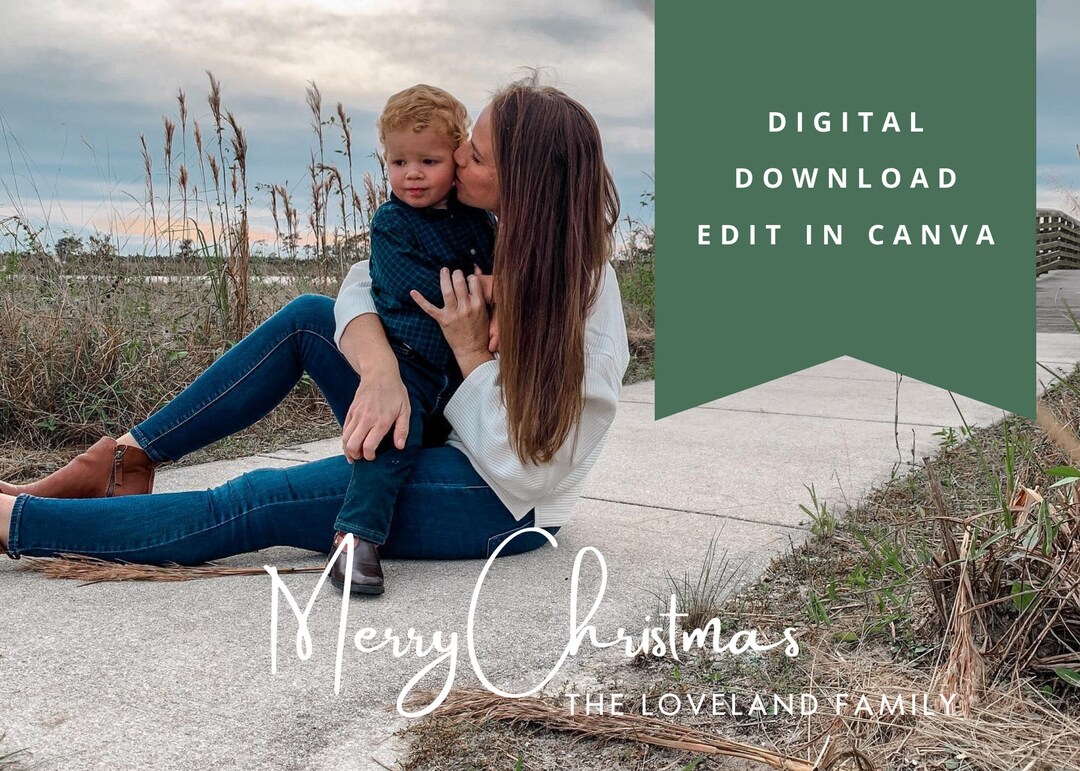 Editable Christmas Card - CANVA - Digital Download - Print Through ...