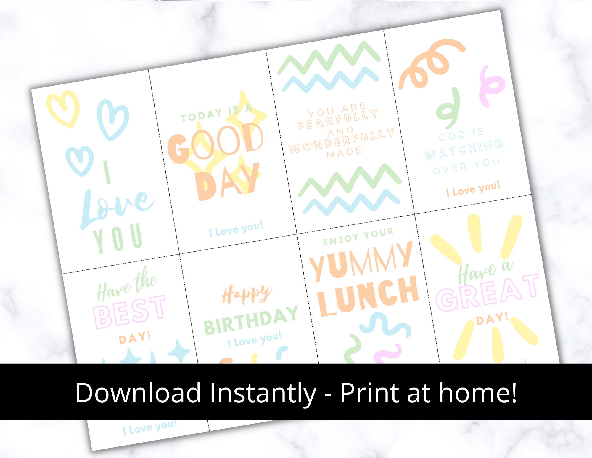 PRINTABLE Lunchbox Notes DIGITAL DOWNLOAD - Etsy