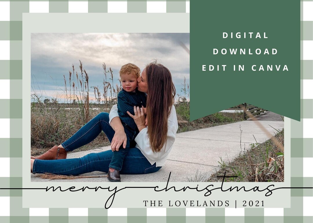 Editable Christmas Card - CANVA - Digital Download - Print Through ...