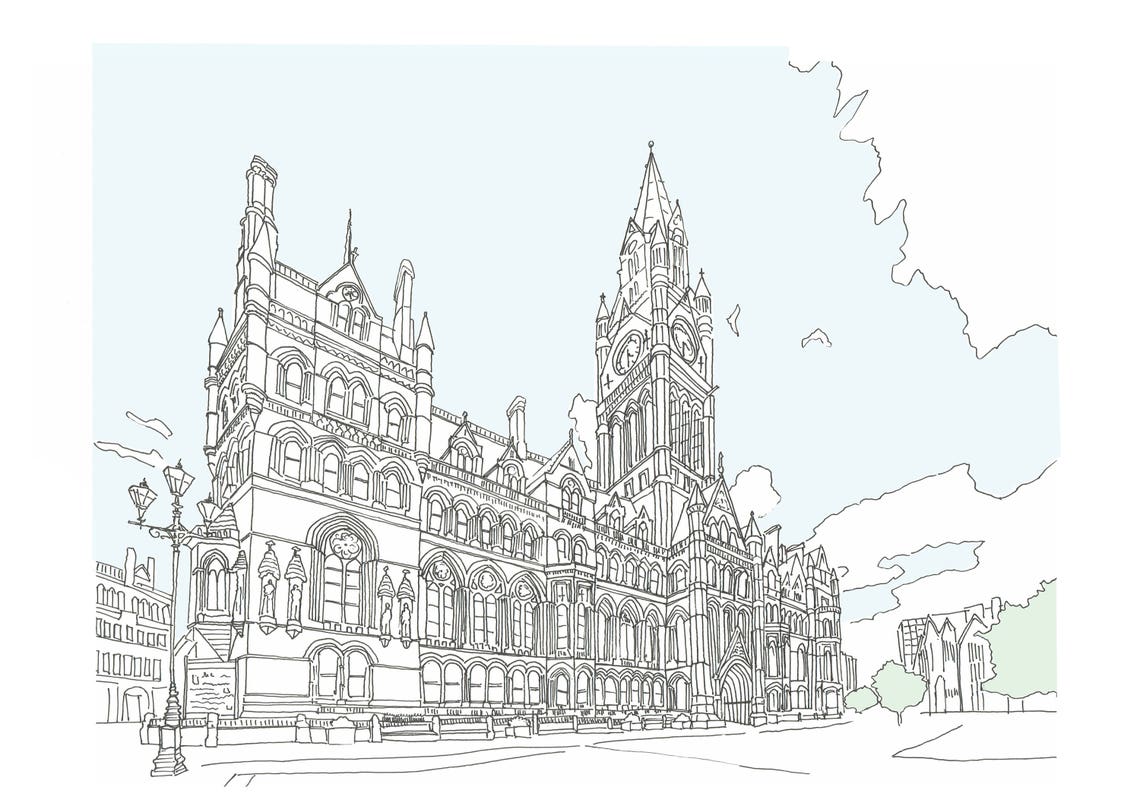 Manchester Town Hall Print - Etsy