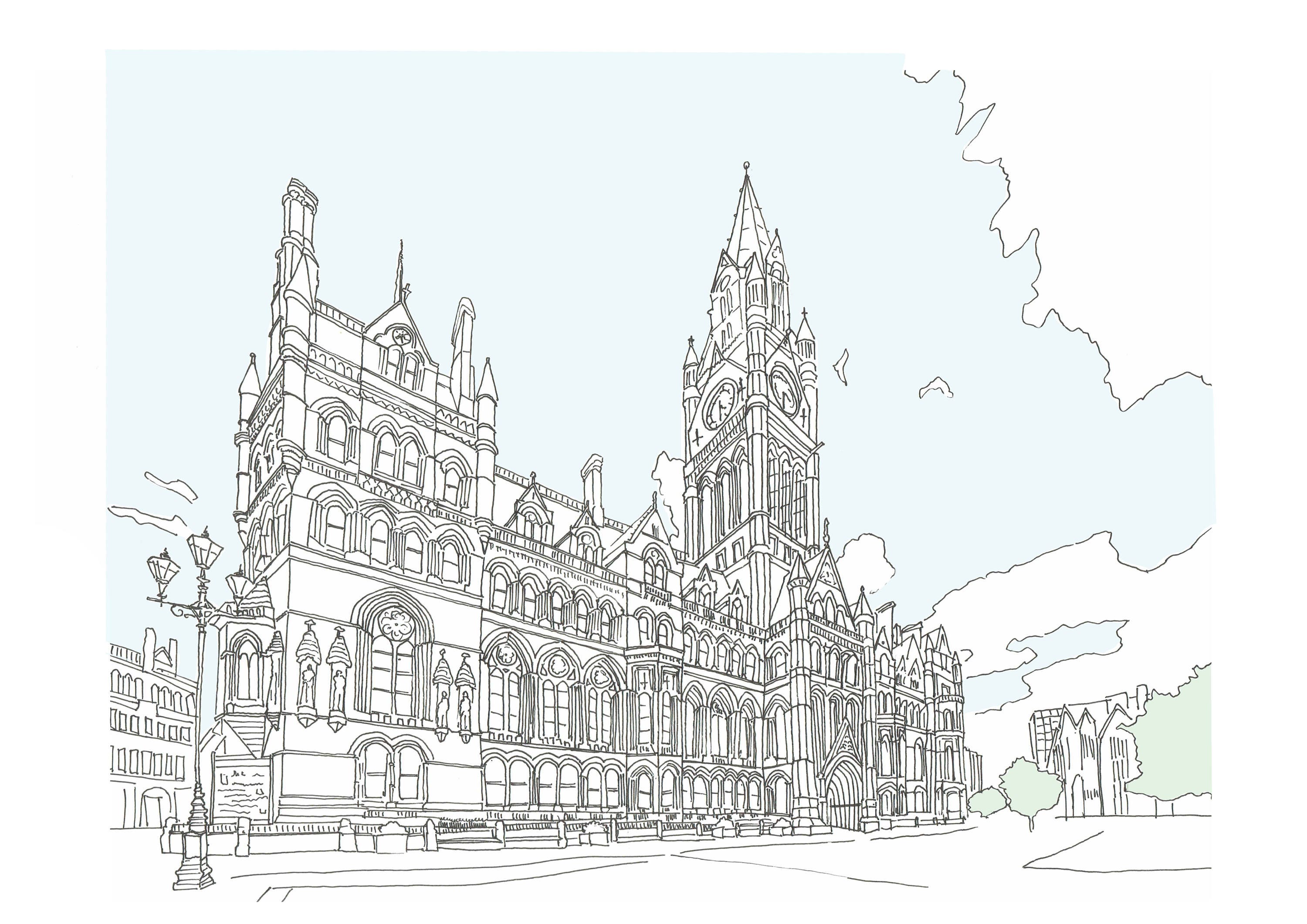 Manchester Town Hall Print - Etsy