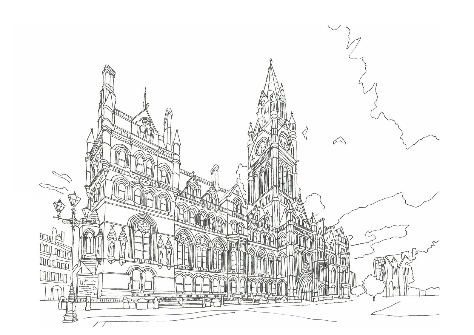 Manchester Town Hall Print - Etsy