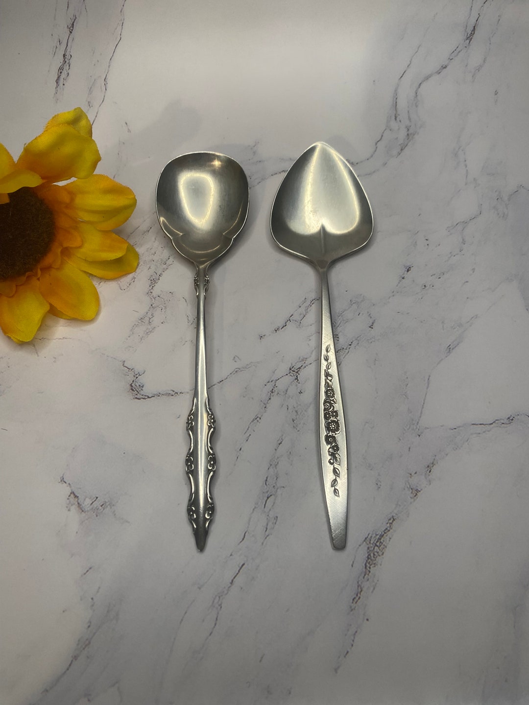 Vintage Silver Spoon Set, International Deep Silver, Floral Flatware ...