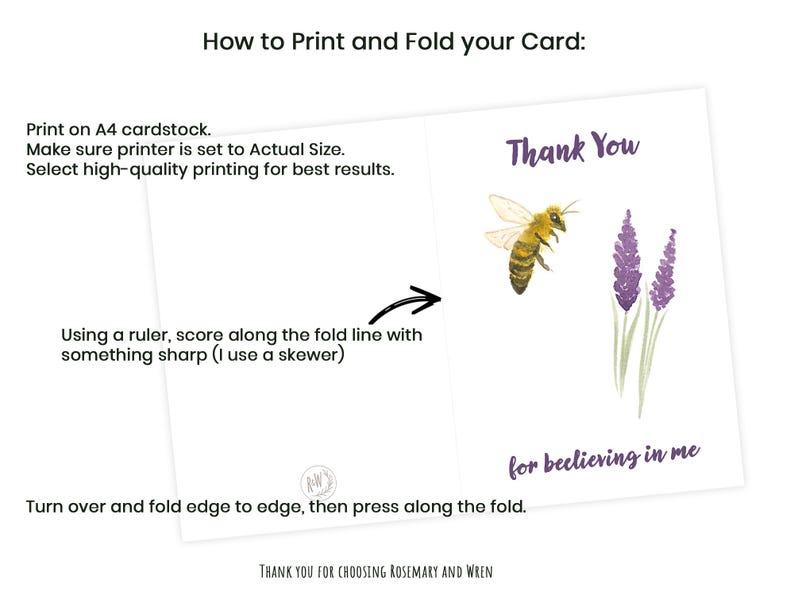 Teacher Thank You Card - 'thank You for Bee-lieving in Me ...