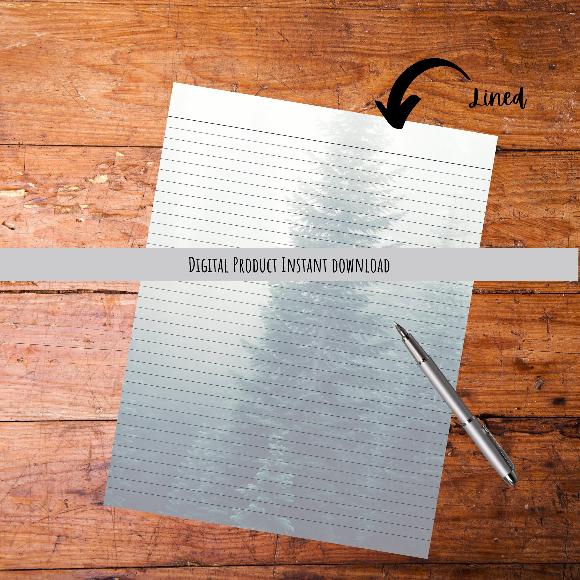 Forest Trees Stationery Set/forest Writing Paper/trees Scrapbook Paper ...