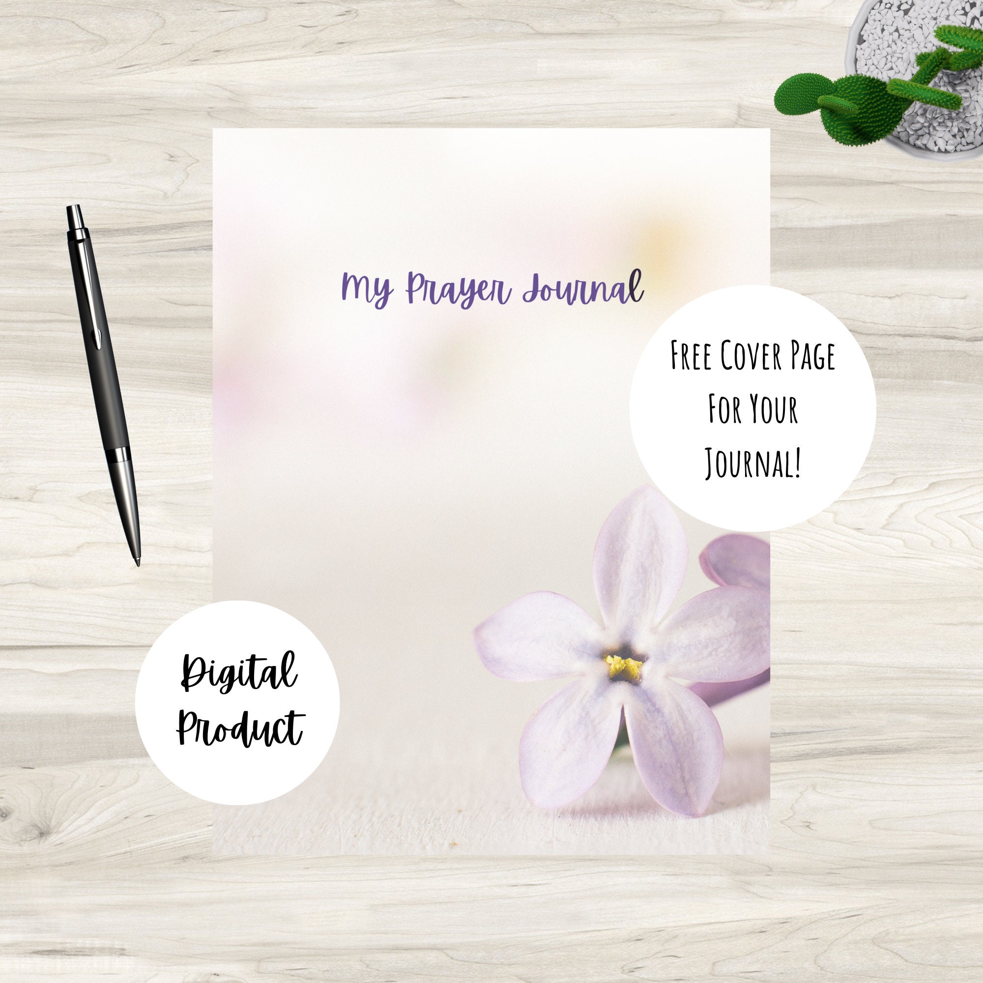 Colorful Flower Prayer Journal Printable, Includes Free Printable Cover ...