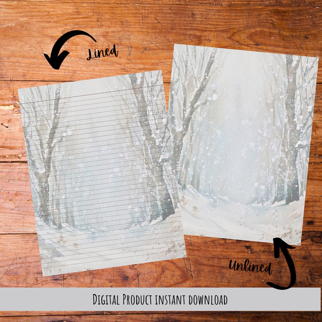 Winter Snow in Woods Stationery/writing Paper/journal Paper/lined ...