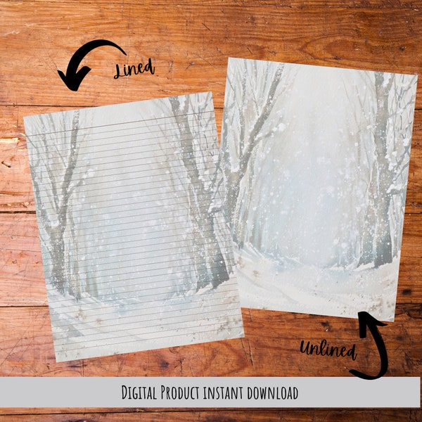 Winter Printable Stationery - Etsy