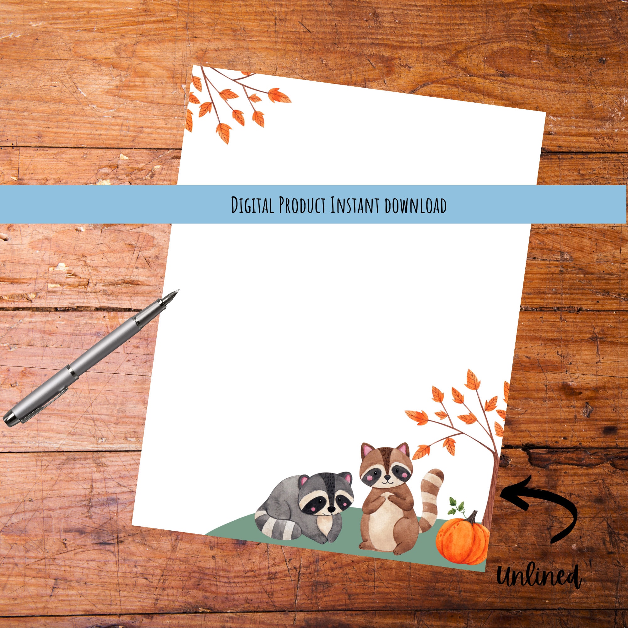 Curious Raccoons Stationery Set/wildlife Writing Paper/lined and ...