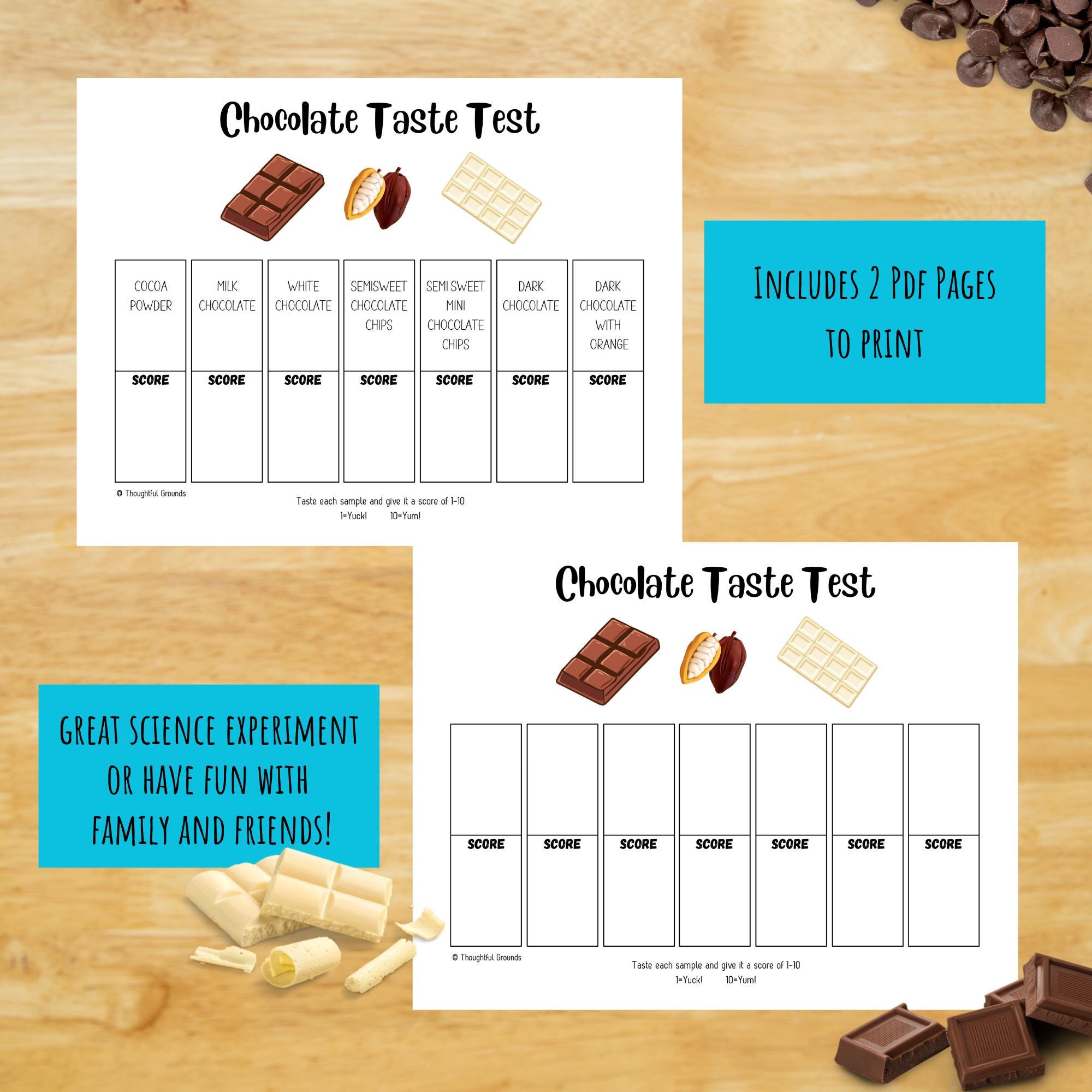 Chocolate Taste Test Recording Sheet Science Experiment Worksheet STEM ...