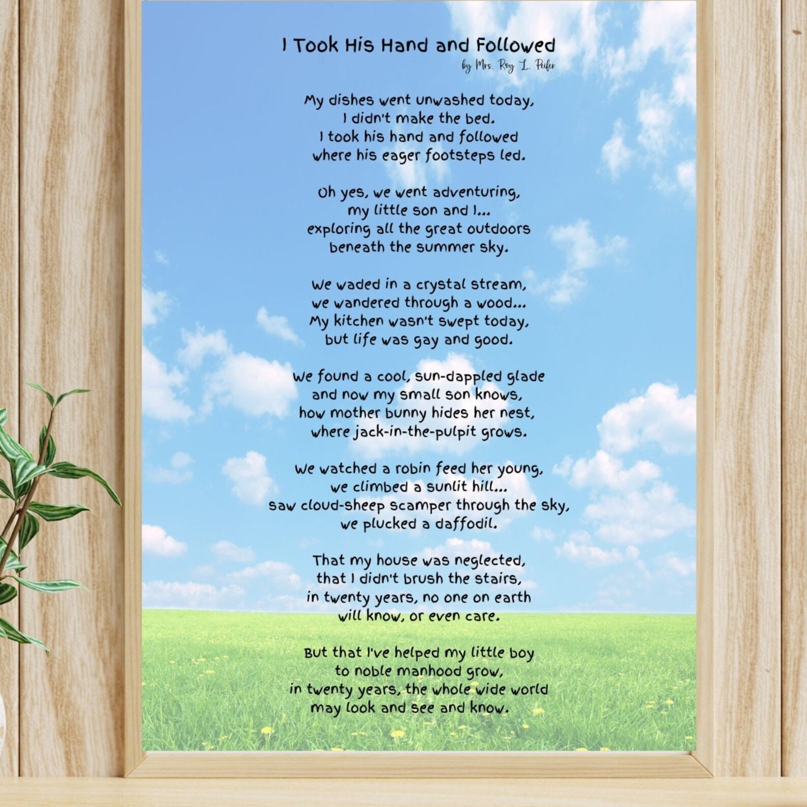 I Took His Hand and Followed Poem Printable Art Decor/digital Download ...
