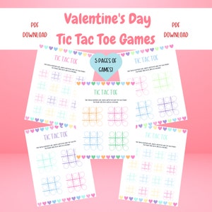 Valentine's Day Printable Kids' Games Tic Tac Toe/printable Games for ...