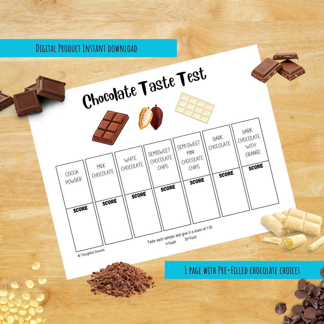 Chocolate Taste Test Recording Sheet Science Experiment Worksheet STEM ...
