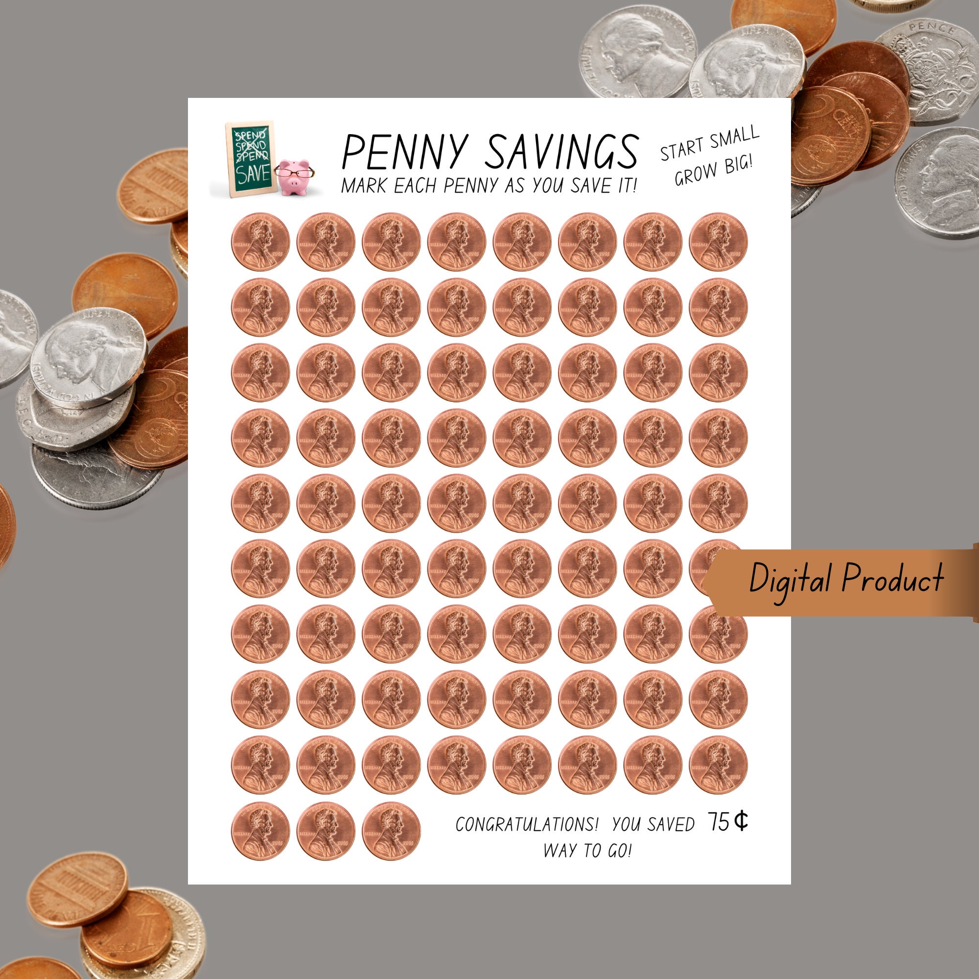 100 Pennies Printable