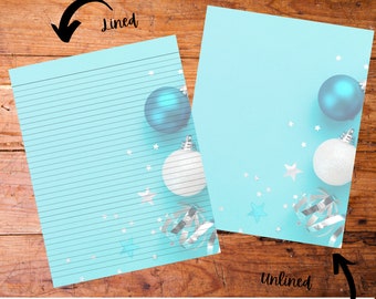 Printable Christmas Stationery Template Winter Holiday - Etsy