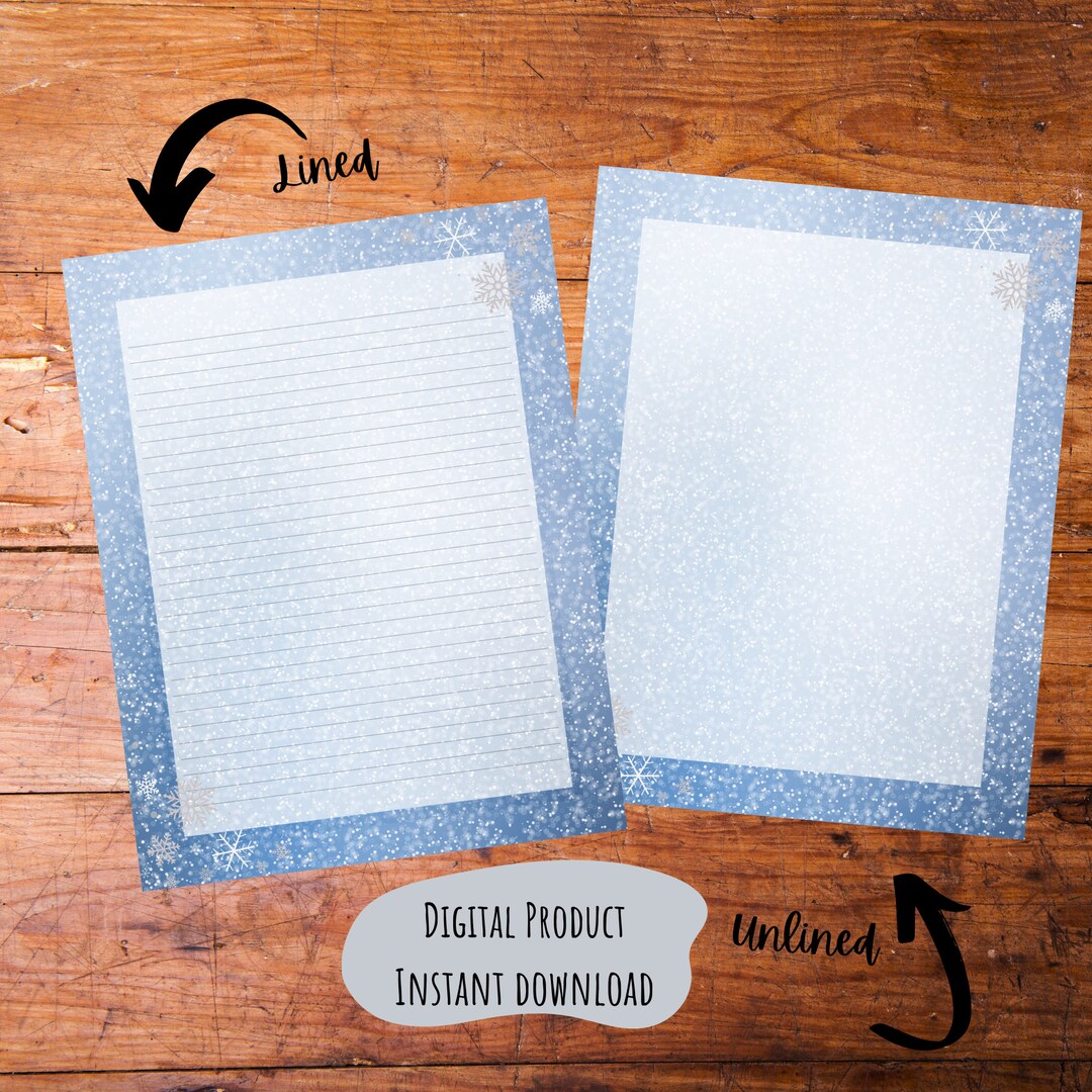 Winter Stationery Printable/snowflake Writing Paper/winter Writing ...