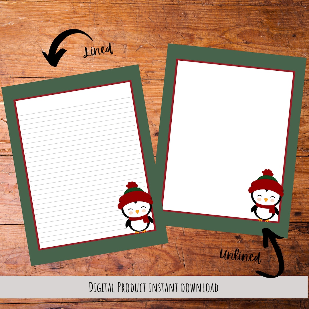 Penguin Stationery Set/penguin Writing Paper/lined and Unlined Paper ...