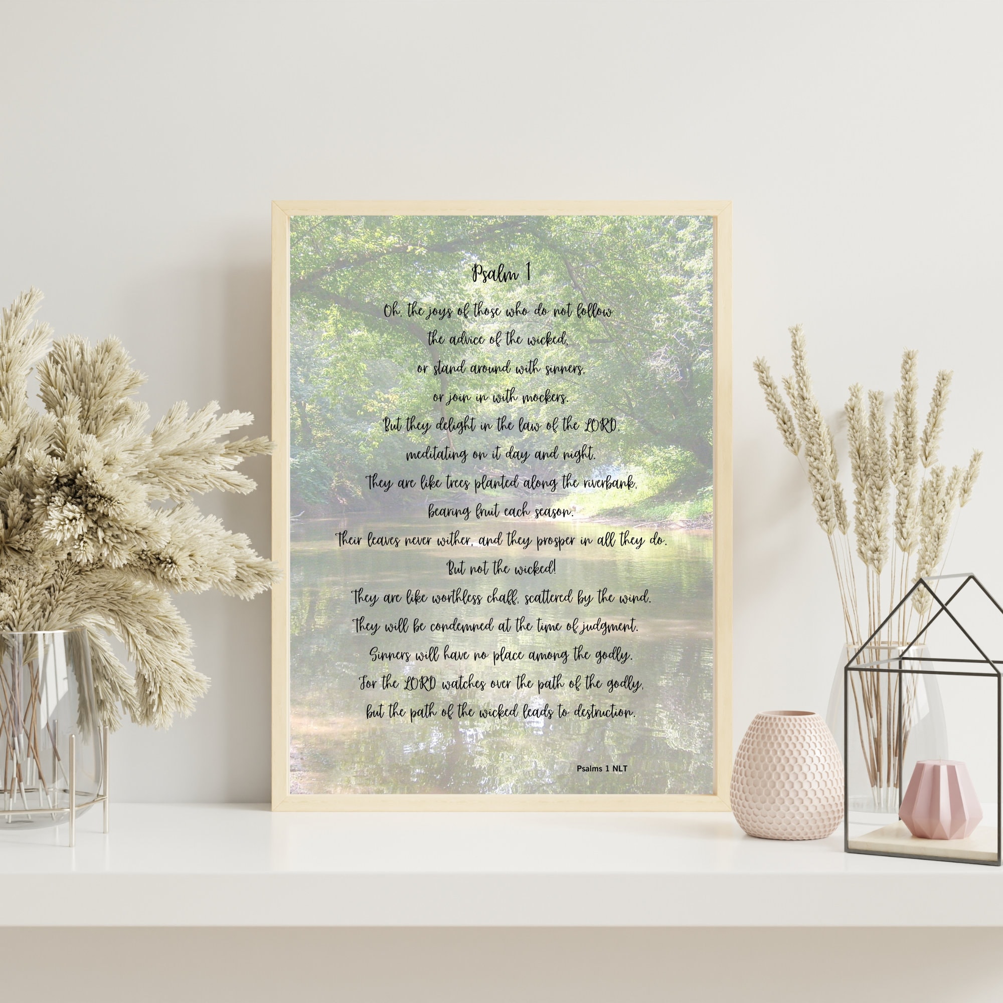 Psalm 1 NLT Wall Art/psalms 1 Digital Print/bible Wall Art/instant ...