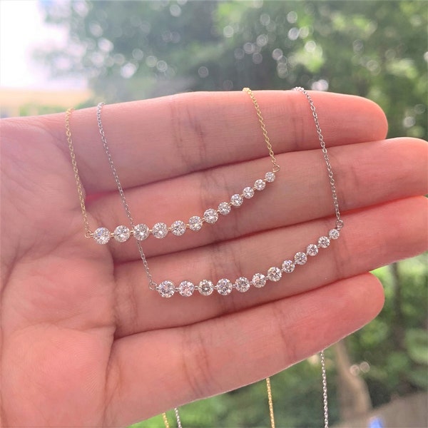 Graduated Diamond Necklace - Etsy