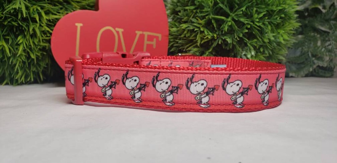 1 Valentines Day Dog Collar, Snoopy Dog Collar, Snoopy Valentines Day ...