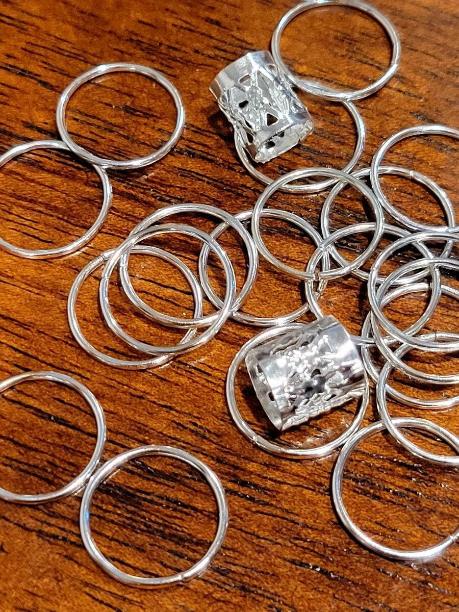 Silver and Gold Hair Jewelry 20 Piece Set, Hair Rings, Braid Rings ...