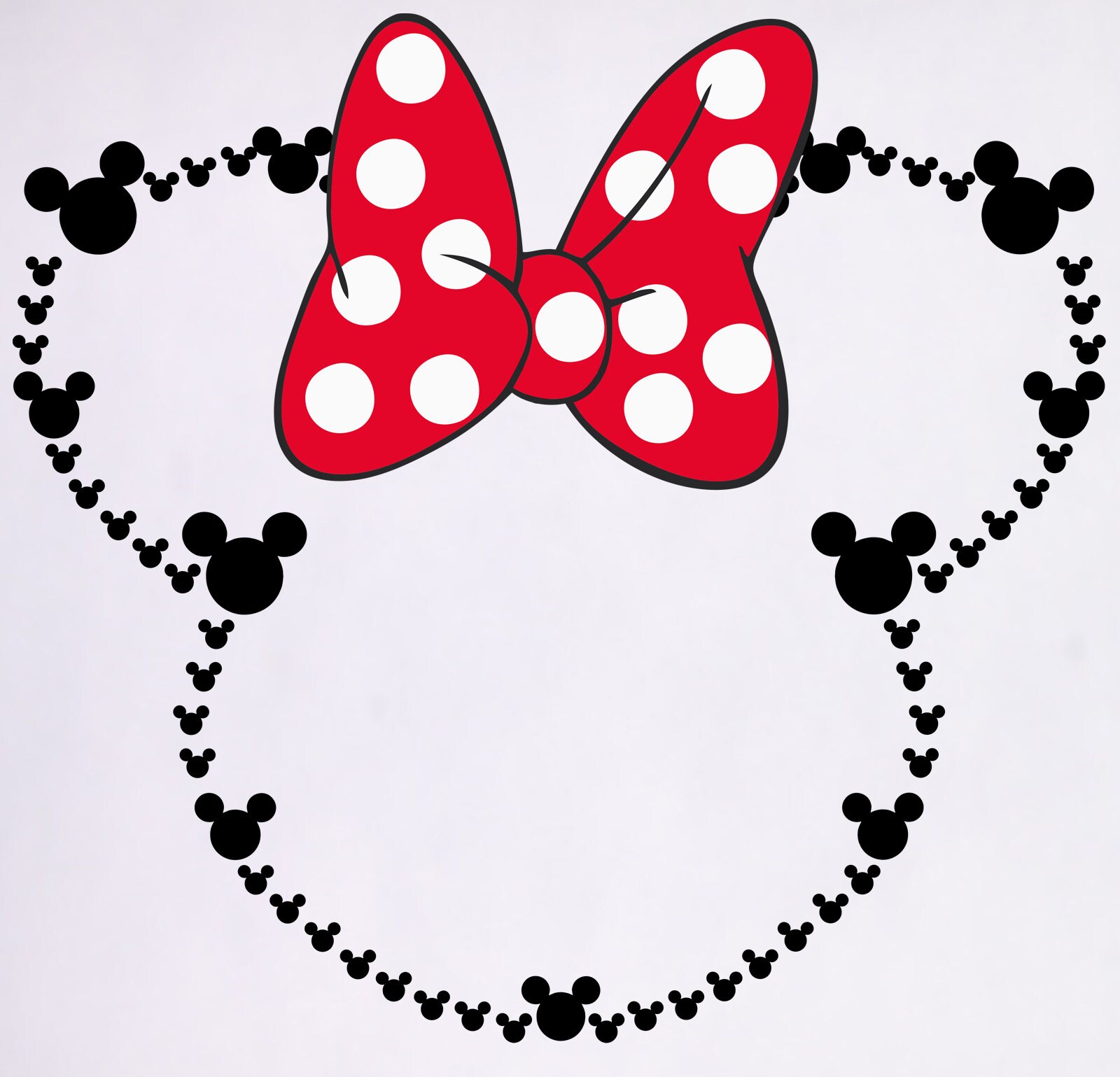 Minnie Mouse With Mickey Heads Outline SVG DXF Png Vector Cut Etsy